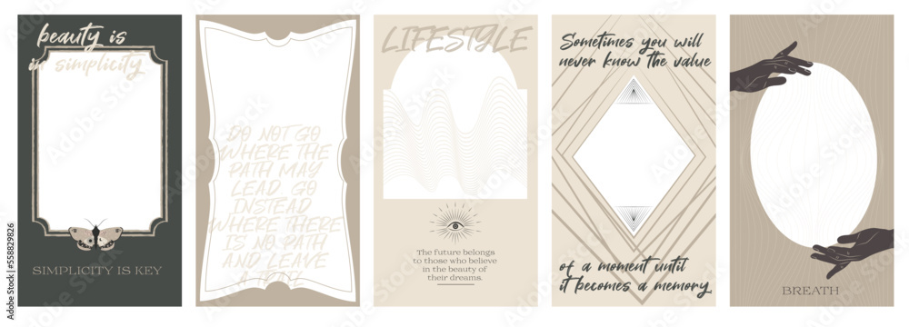 Collection of gothic and mysterious vertical illustrations for stories ...