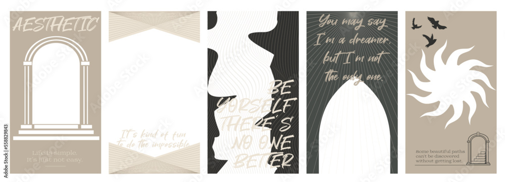 Collection of gothic and mysterious vertical illustrations for stories ...