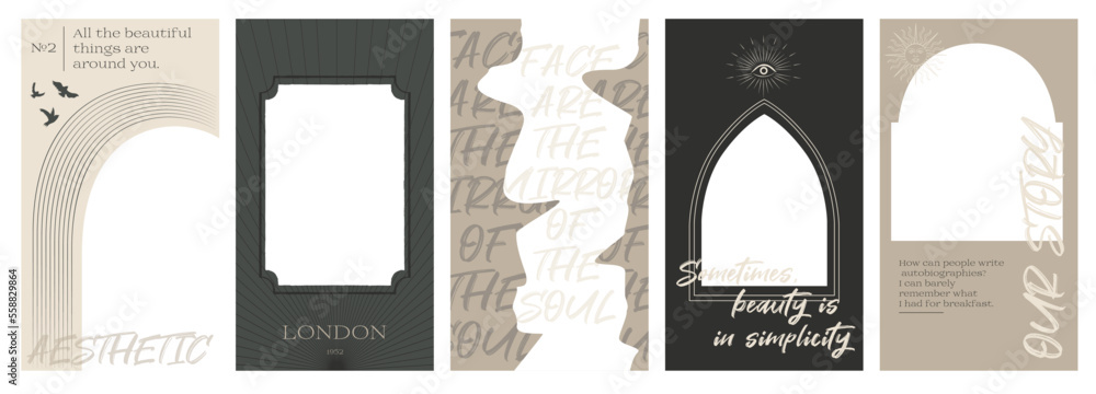 Collection of gothic and mysterious vertical illustrations for stories ...