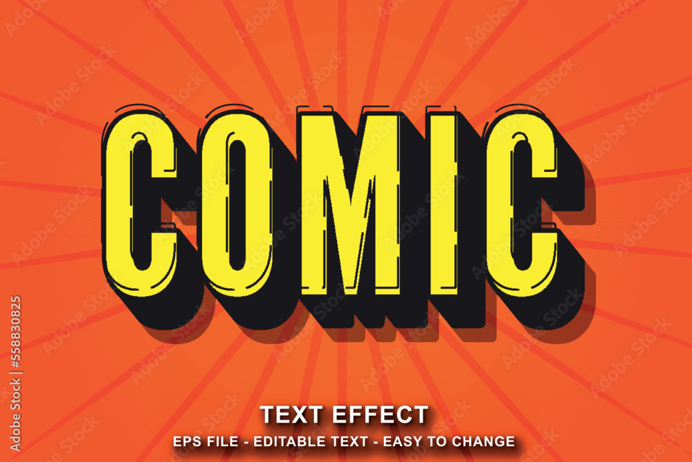 Text effect cartoon, comic style themes Stock Vector | Adobe Stock