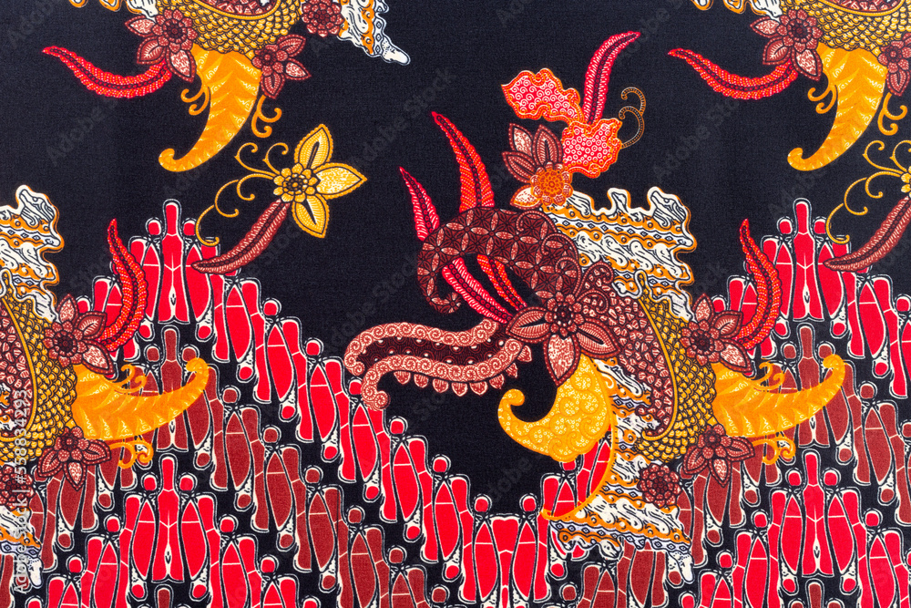 Thai silk traditional motif textile and texture background. Stock Photo ...