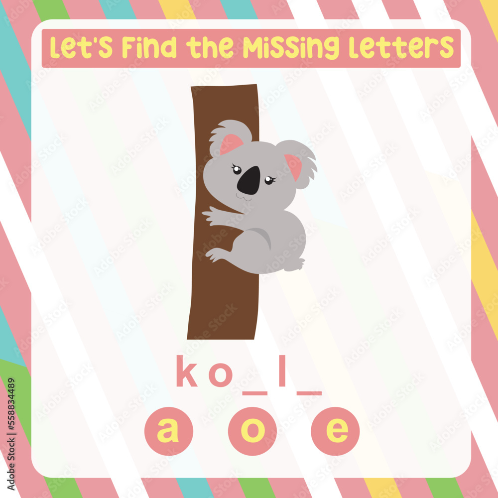 Missing letter worksheet. Complete the letters for animal names in ...