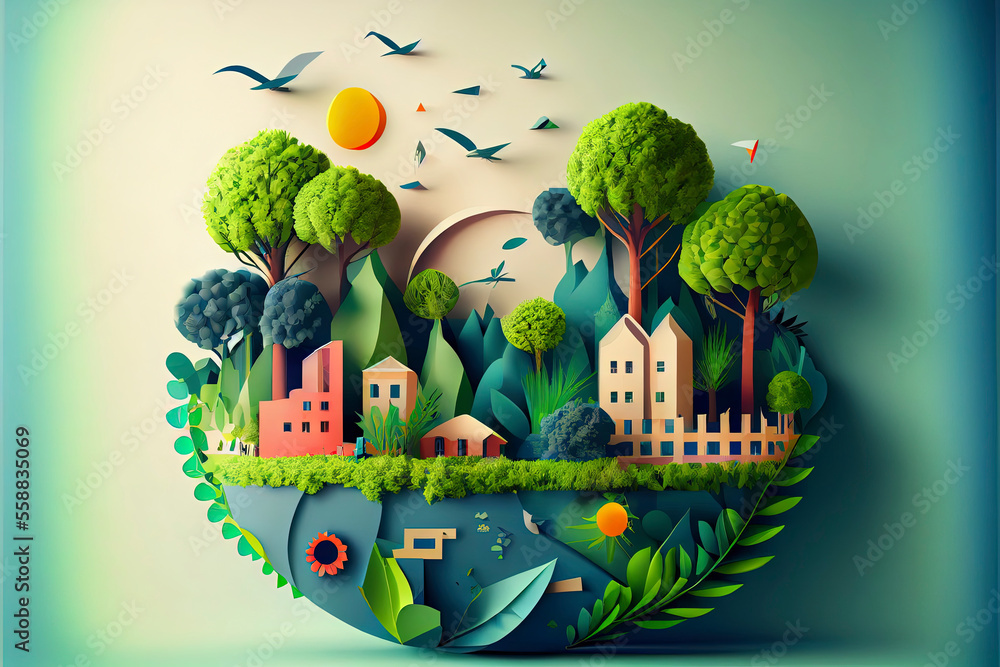 Ecology and environmental conservation, creative concept Eco friendly ...