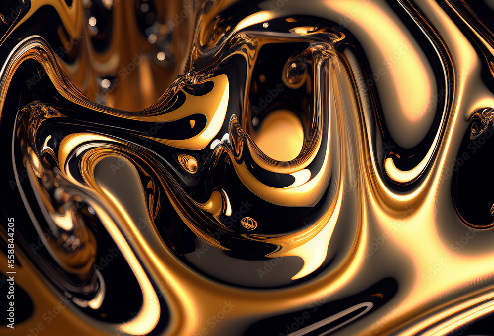 Liquid metal background. Generative Ai Art. Molten golden metal. Stock ...