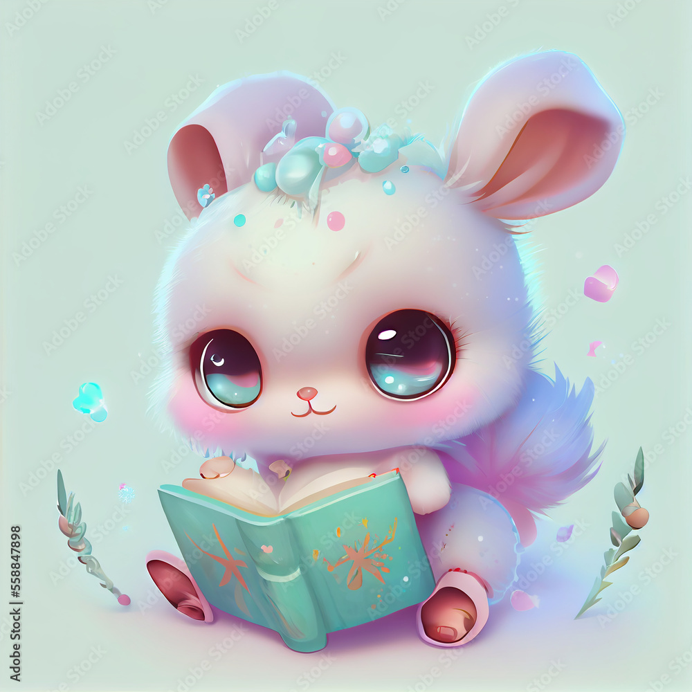 Cartoon character design, cute anthropomorphic baby rabbit, In the ...