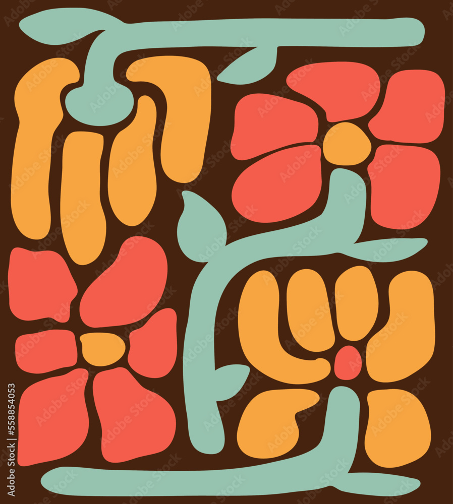 Hand drawn art inspired by Matisse which can be used as pattern ...