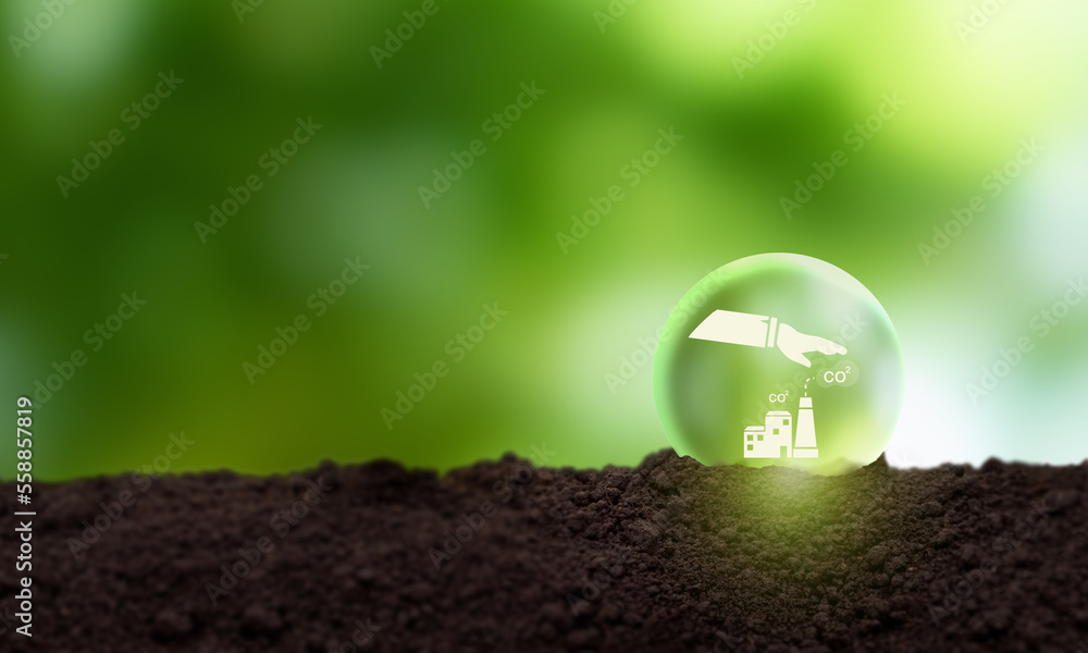 Carbon Capture, Utilization and Storage concept. Net zero target, limit ...