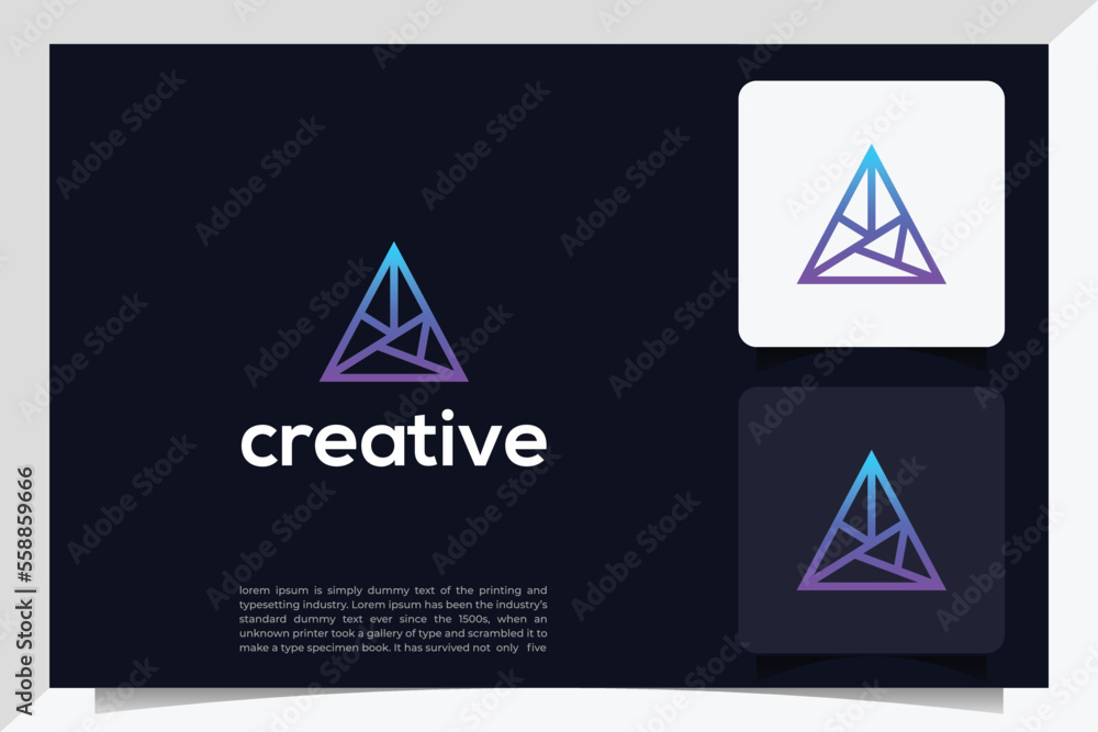 simple technology letter a dot logo design. initial a for symbol tech ...