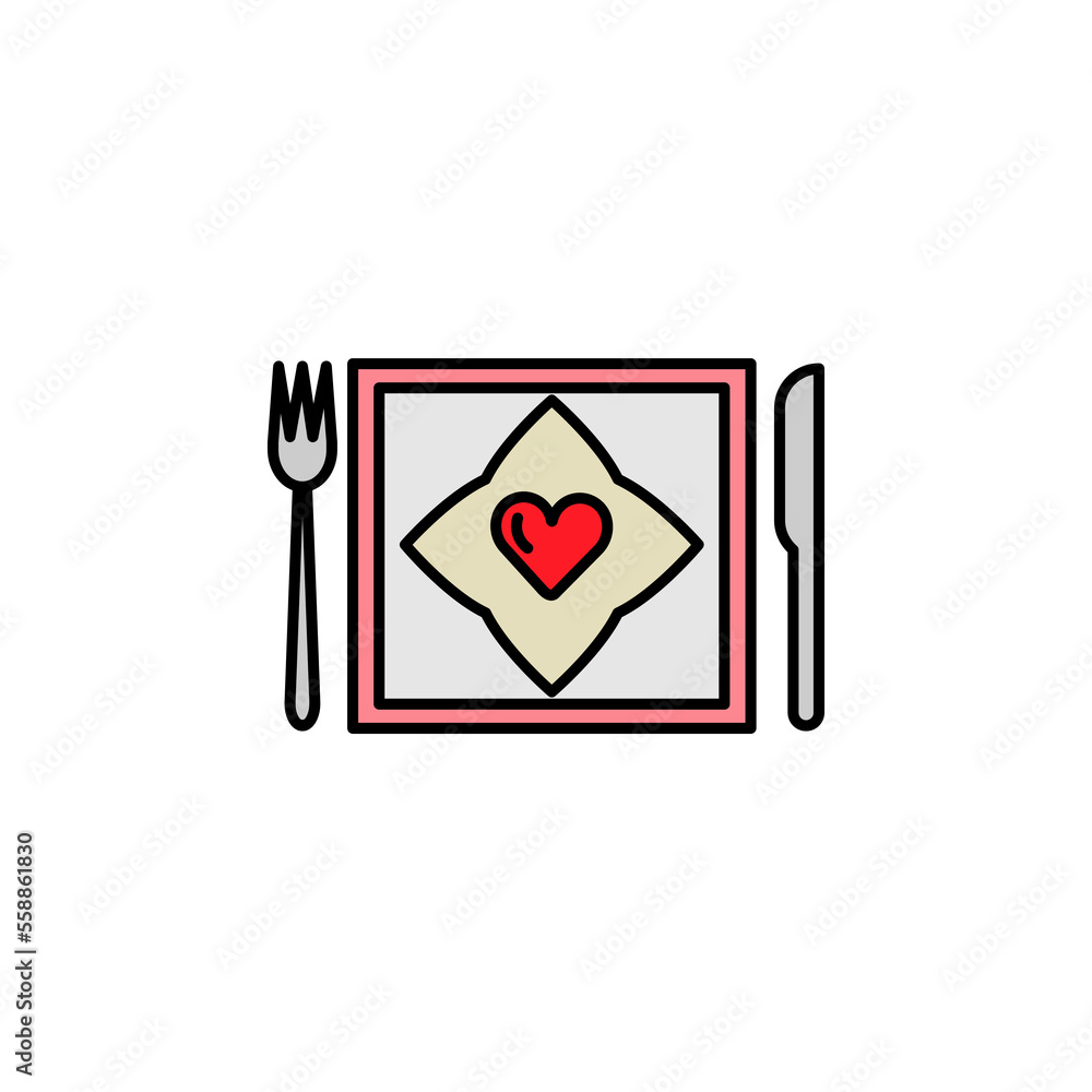 dine, diner line icon. Elements of valentines day illustration icons ...