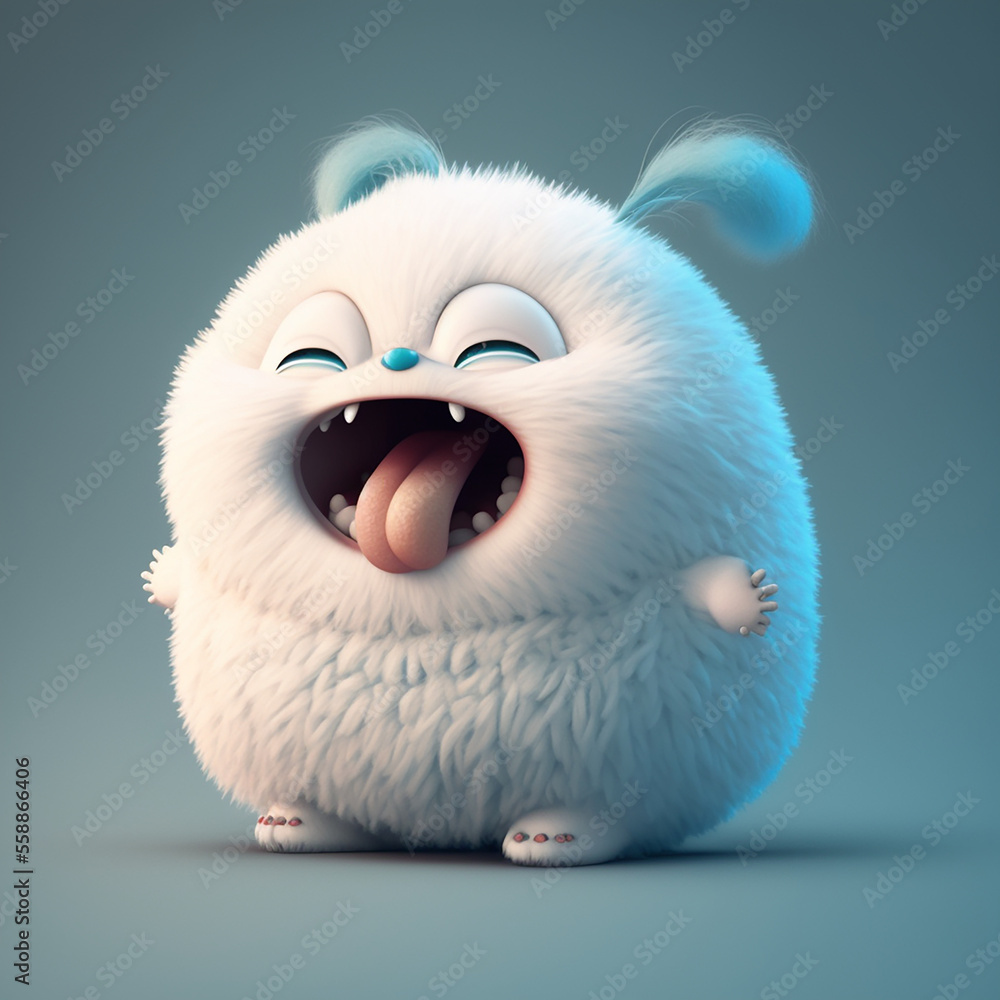 Cartoon character design, laughing chubby bunny. cute fluffy rabbit ...