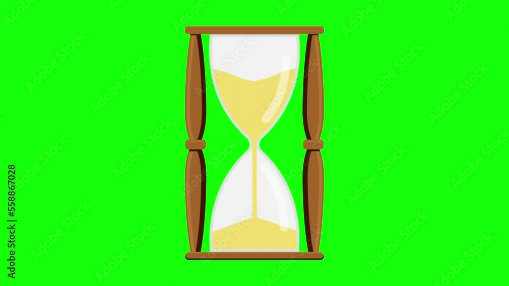 Antique Hourglass or Sand Clock Animation on Green Screen Background ...