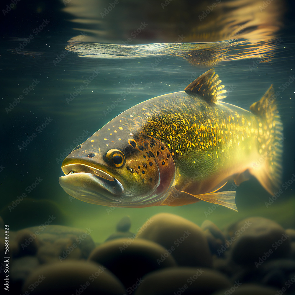 A hyper realistic render of a troutA hyper realistic render of a trout ...