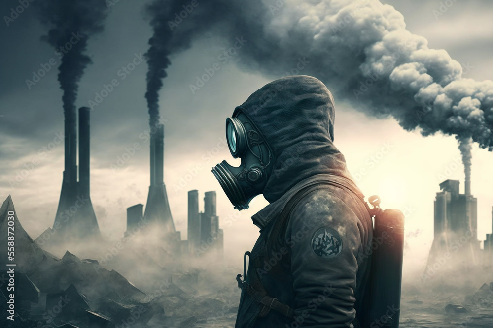 air pollution concept art, Generative AI Stock Illustration | Adobe Stock