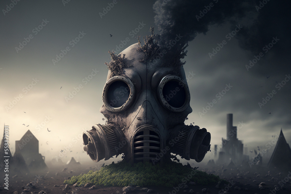 air pollution concept art, Generative AI Stock Illustration | Adobe Stock