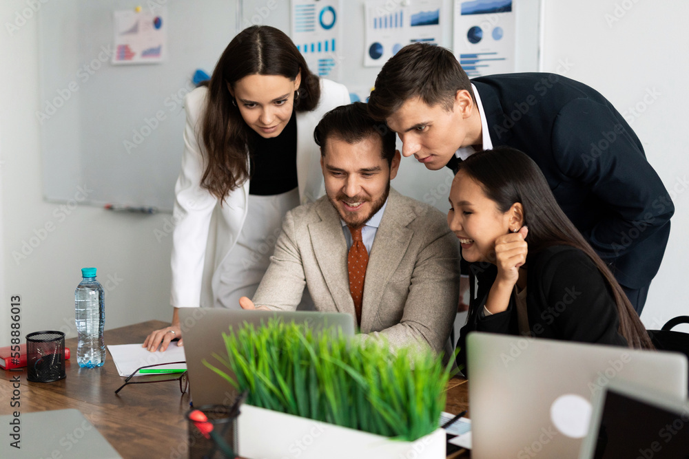 business people of different nationalities and different genders at a ...