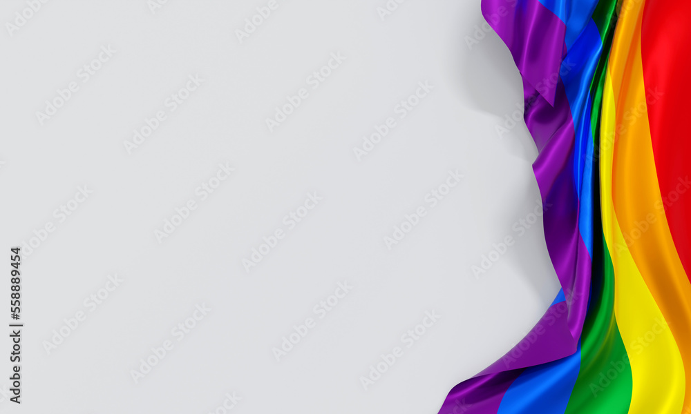 LGBTQ+ Flag with copy space. can be used template, background. 3D ...