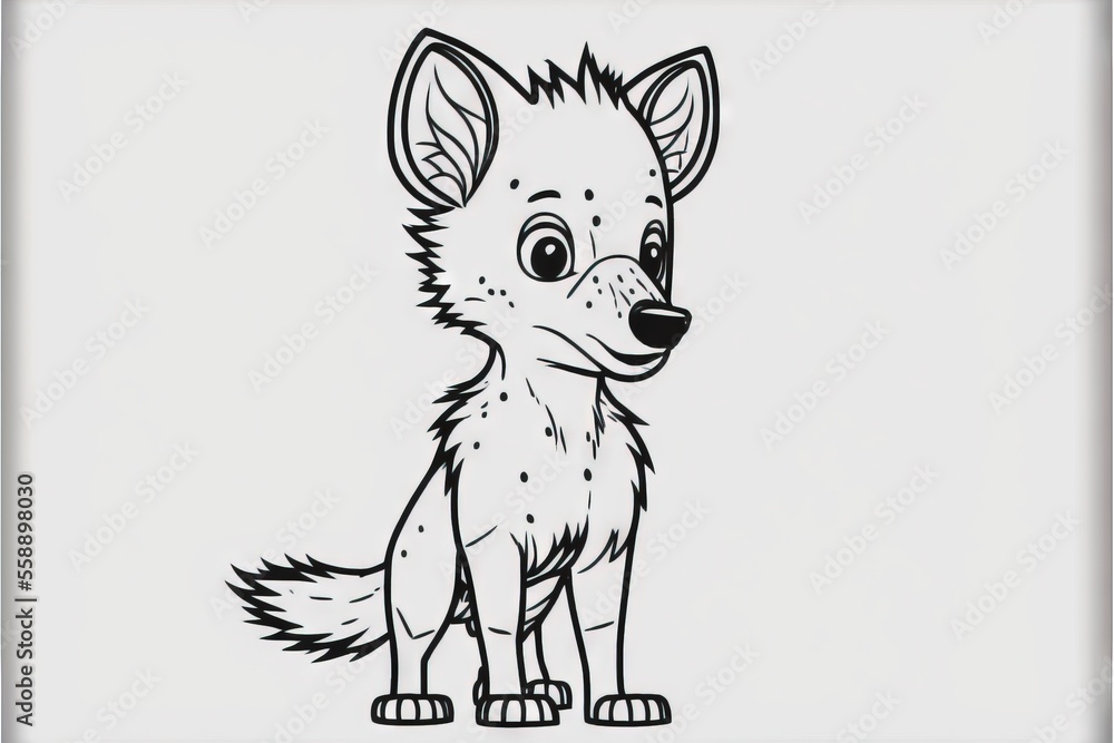a cartoon wolf sitting down with a sad look on his face and eyes, with ...