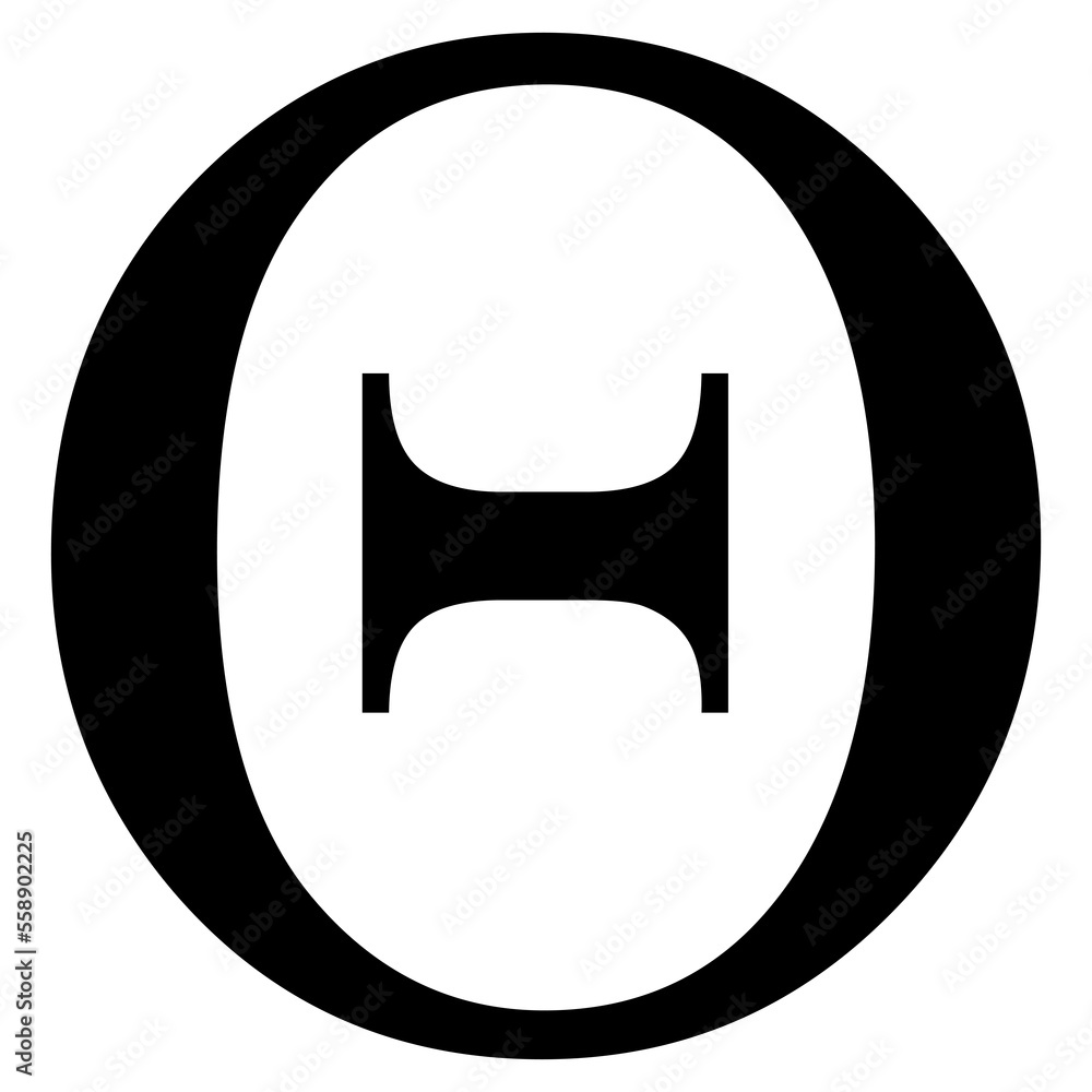 Greek alphabet symbol Theta on Transparent Background Stock ...