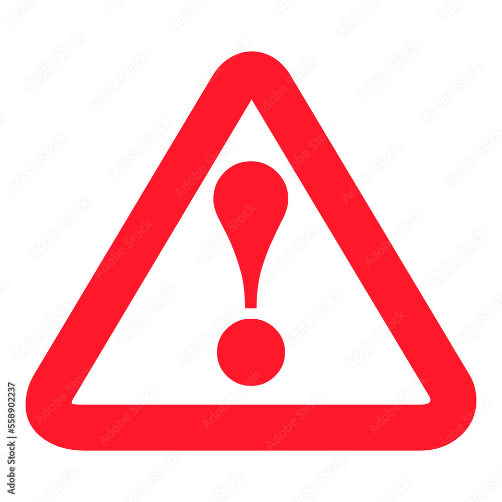 Red Hazard Warning Sign on Transparent Background Stock Illustration ...