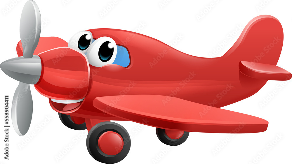 Airplane Cartoon Character Stock Illustration | Adobe Stock