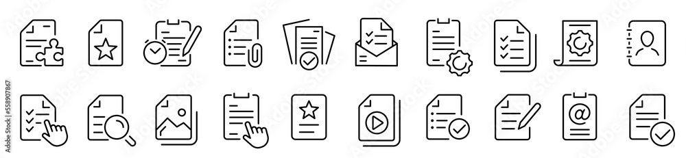 Document Symbol Set. Document vector icons isolated design. Paper ...