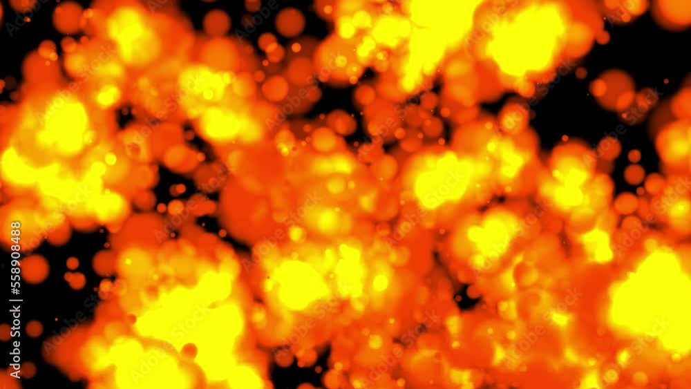 Cartoon style fire flame burn animation background. Beauty 2D computer ...