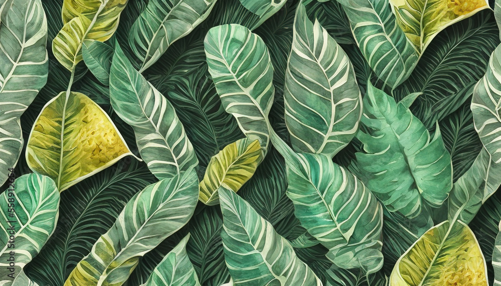 stacked leaves background for wallpaper, design, decoration Stock ...