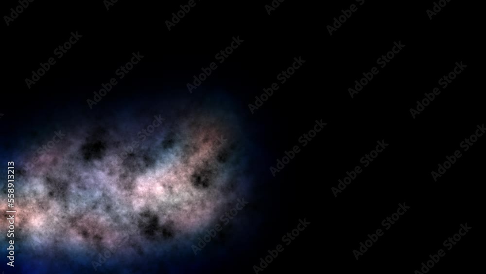 Galactic dust smooth slow appear animation. Computer 2D render graphic ...
