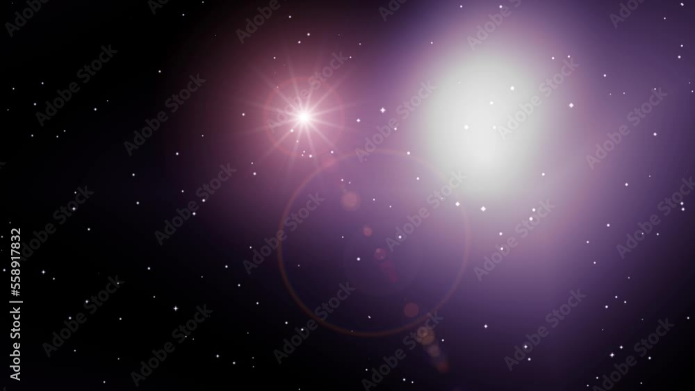 Vidéo Stock Lens flare animation to right in star universe background ...