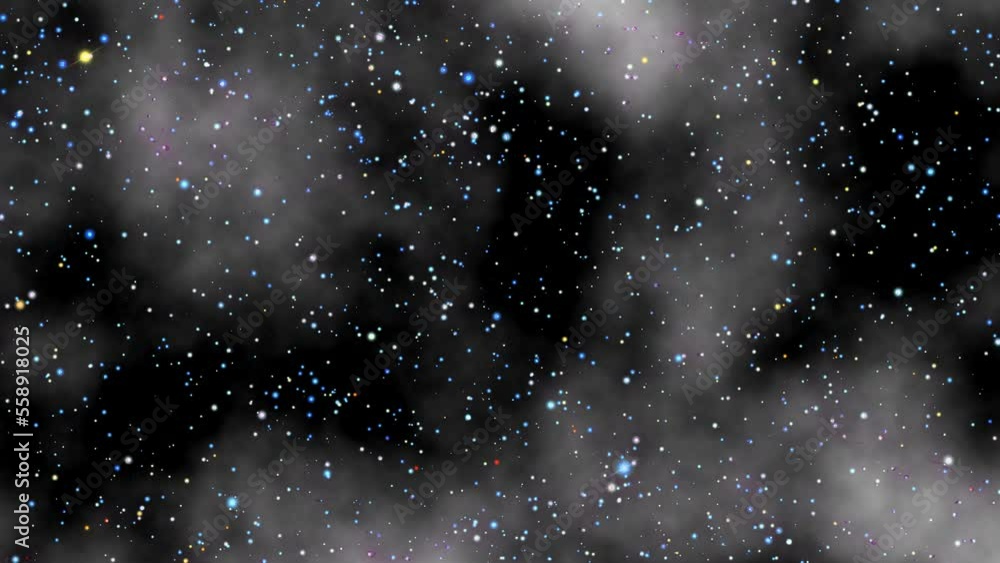 Blinking star animation with white cloud motion to right animation ...