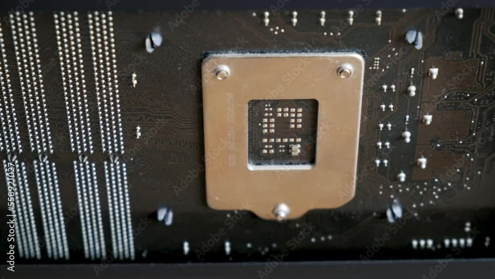 The back panel of the motherboard of a modern computer, where the main ...