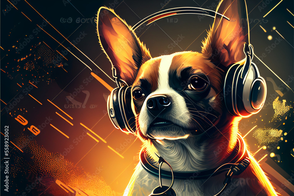 Dog DJ in a nightclub. AI generated Stock Illustration | Adobe Stock