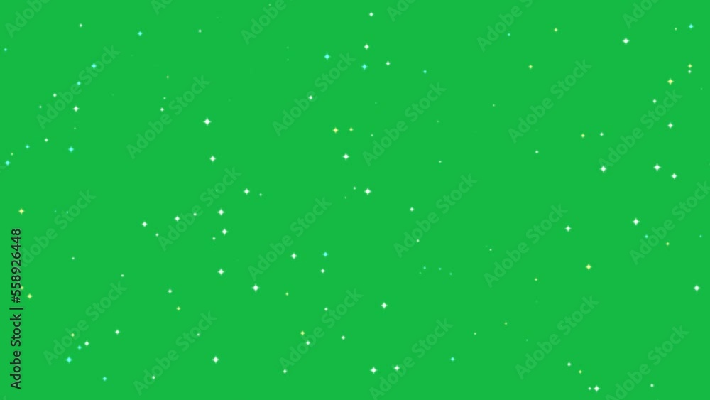 Blinking color stars on green screen background motion graphic effect ...