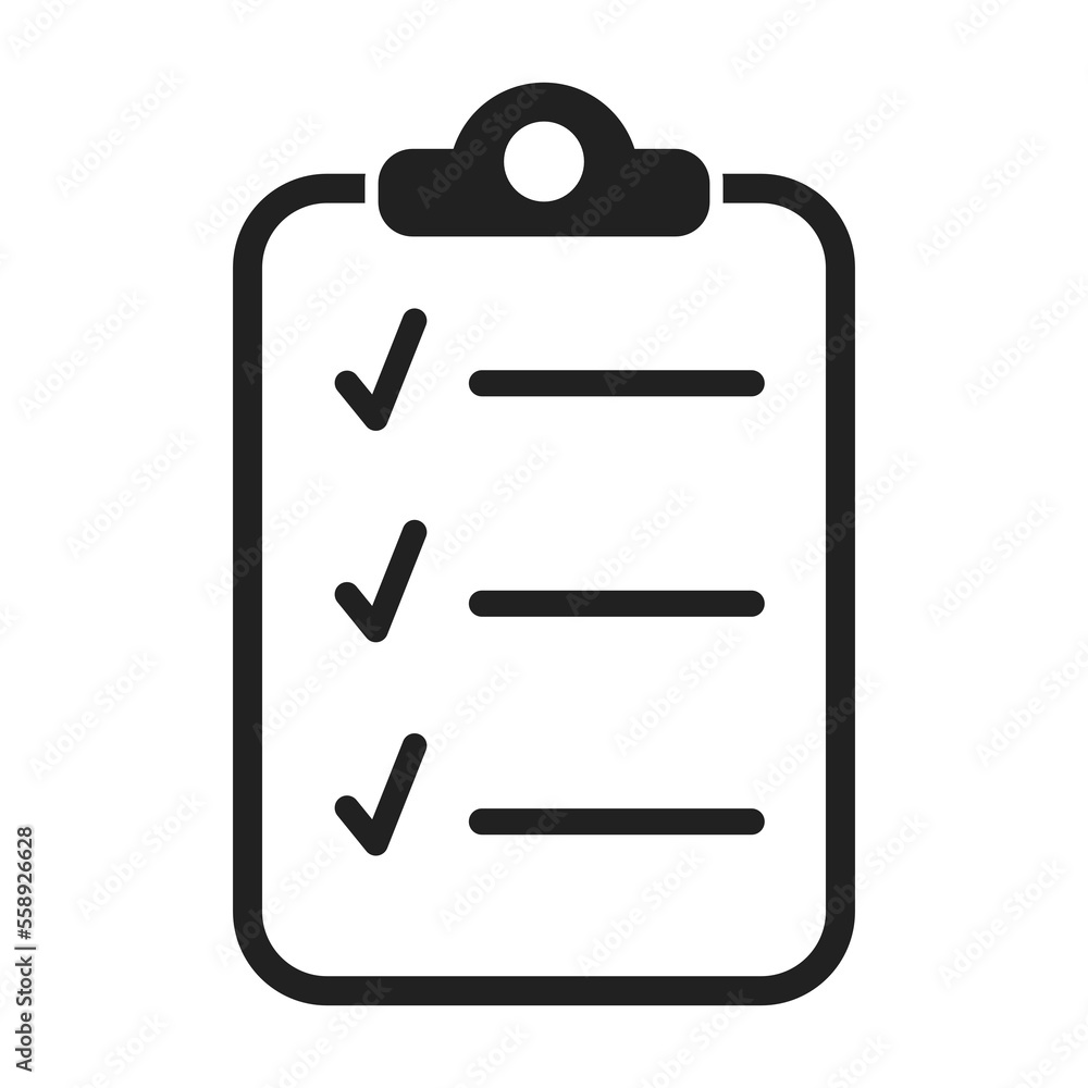 Checklist icon on transparent background. Stock Illustration | Adobe Stock
