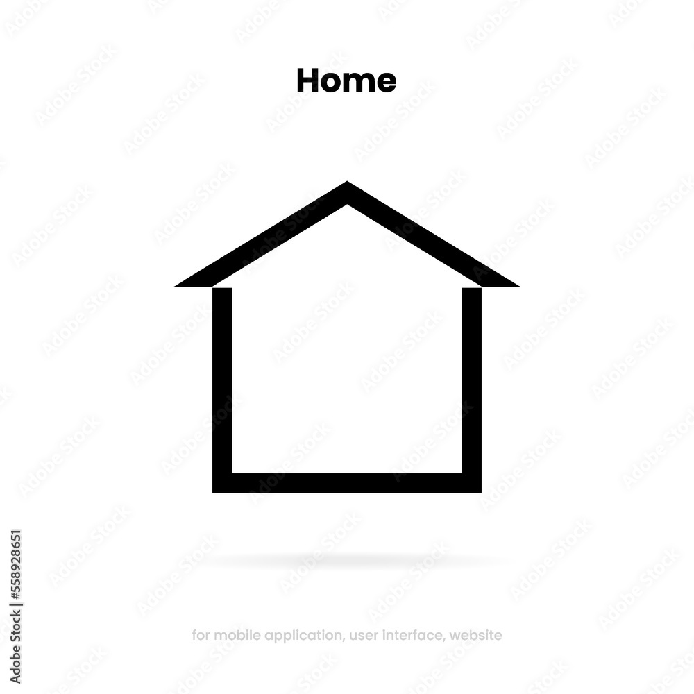 Flat minimal modern home, homepage, base, main page, house icon emblem ...