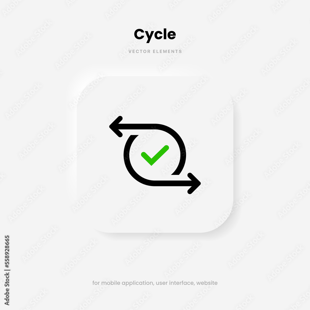 3d isolated vector elements. Minimal modern sync, reload, rotate, swap ...