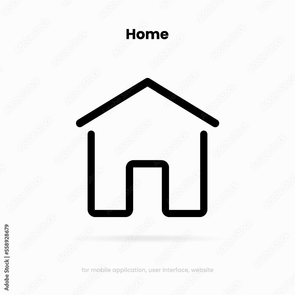 Flat minimal modern home, homepage, base, main page, house icon emblem ...