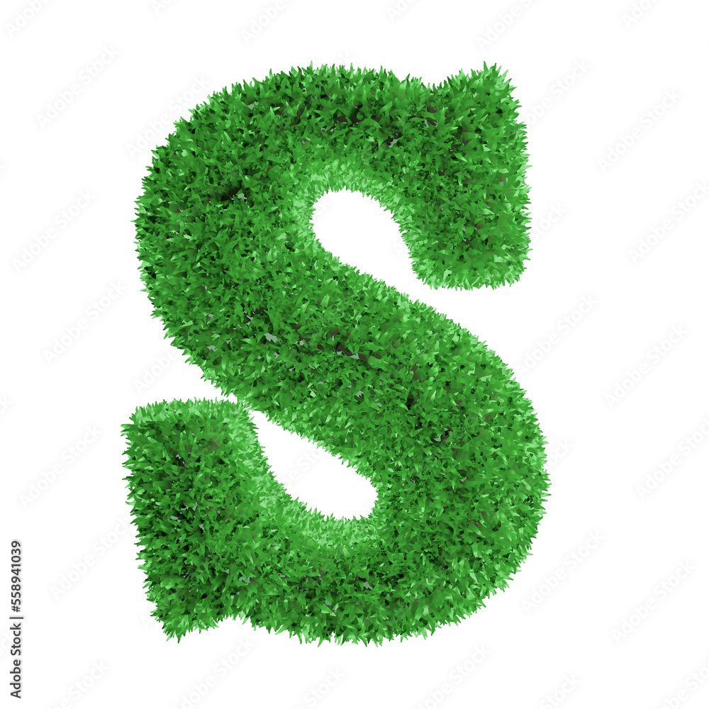 Symbol made of green bushes. letter s Stock Illustration | Adobe Stock