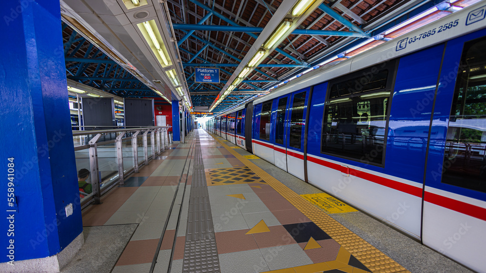 Kuala Lumpur, Malaysia - August 21, 2022: At the platform of KL Central ...