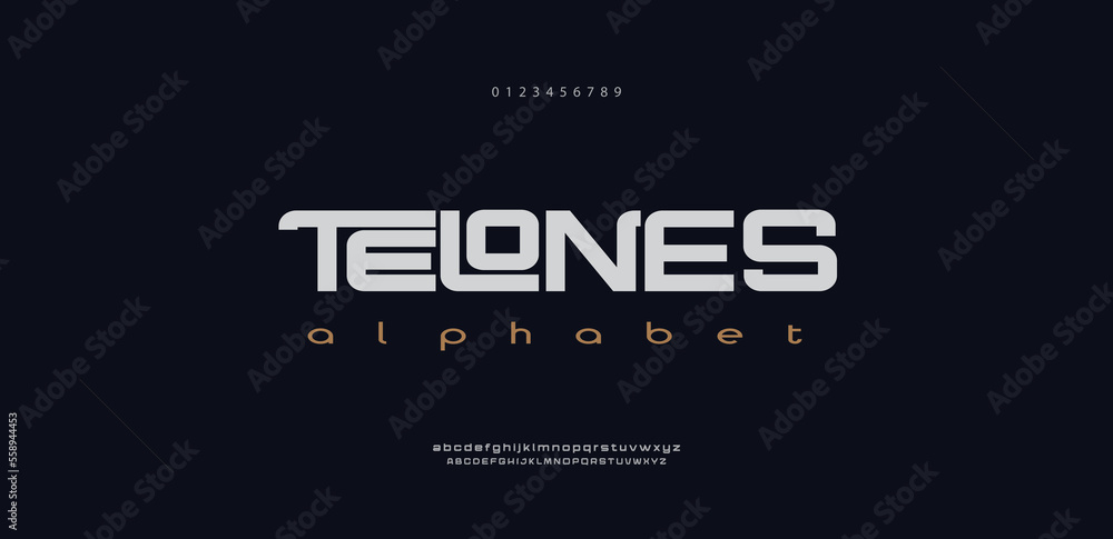 Sports minimal tech font letter set. Luxury vector typeface for company ...