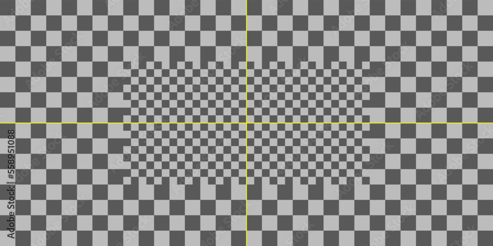 Base lens distortion grid with nested smaller grid and central lines ...