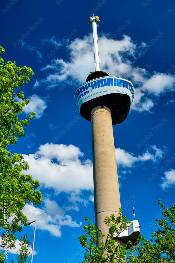 Rotterdam, Netherlands - May 14, 2017: Euromast is 185 m observation ...