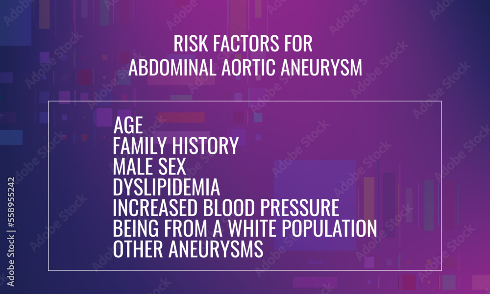 Risk factors for Abdominal aortic aneurysm. Vector illustration for ...