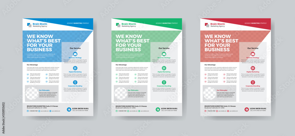 Poster Business flyer template vector design, Flyer Template Geometric ...
