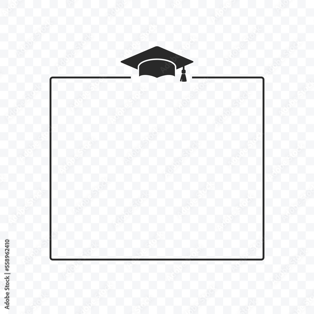 Graduate college, high school or university cap icon isolated on ...