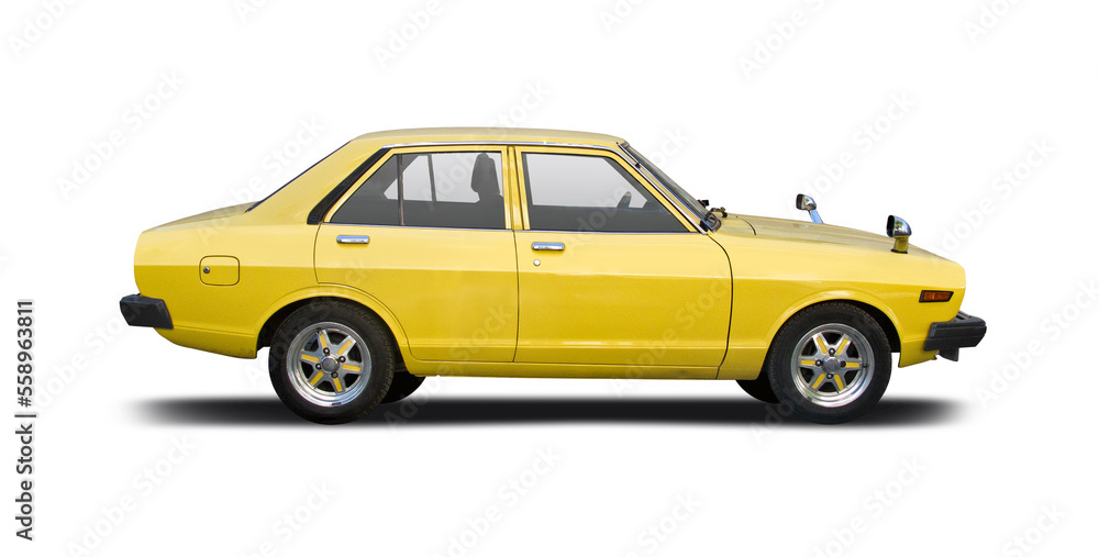 Datsun Sunny classic car, side view isolated on white background, 28 ...