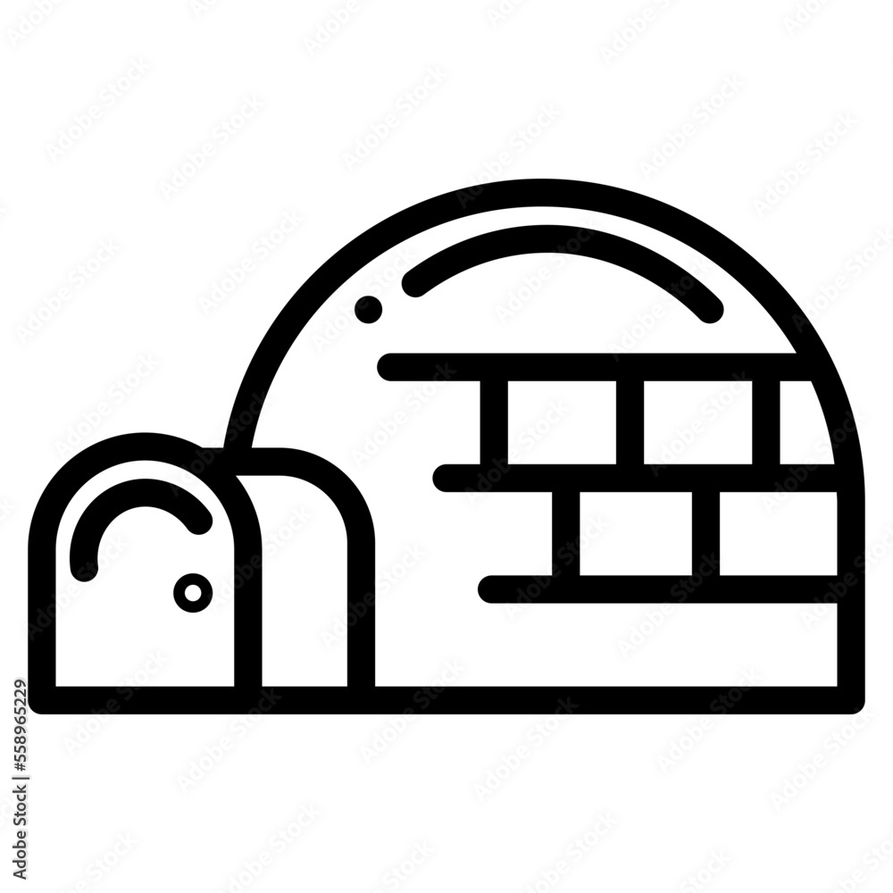 igloo line Stock Vector | Adobe Stock