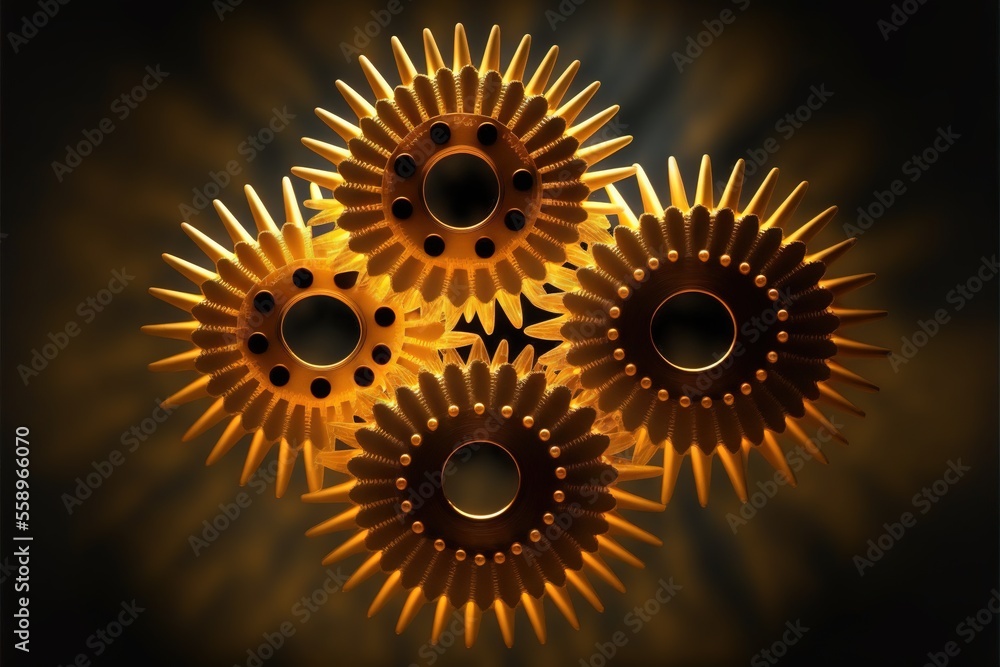 a group of three circular objects with holes in them on a black ...