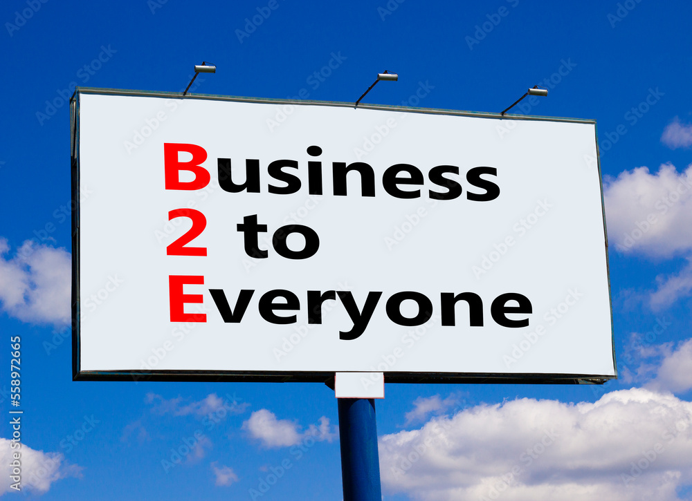 B2E business to everyone symbol. Concept words B2E business to everyone ...