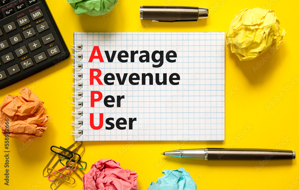 ARPU average revenue per user symbol. Concept words ARPU average ...